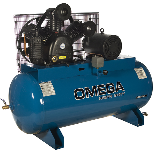 Omega Compressors Industrial Series Air Compressors - Horizontal ...